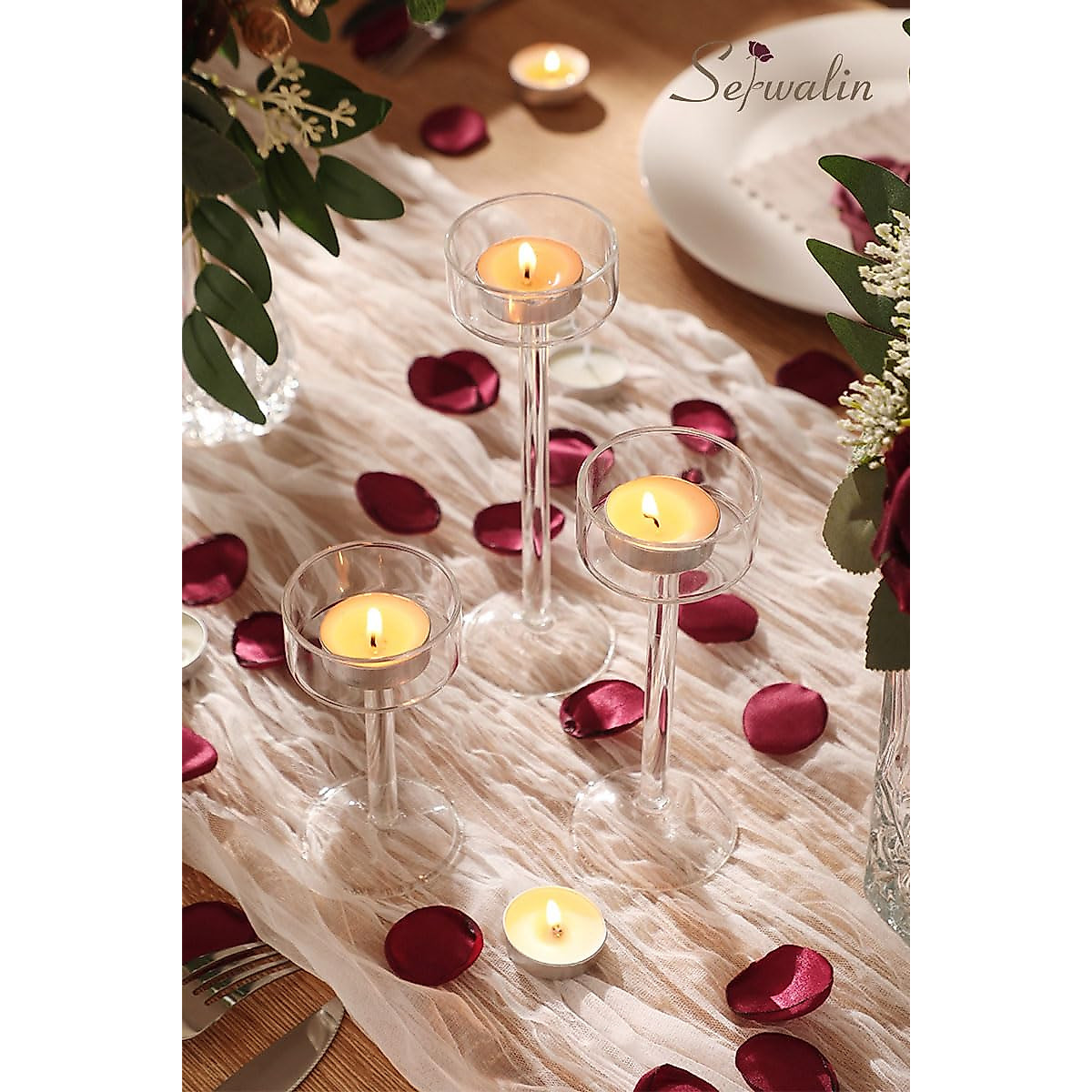 Serwalin 300pcs Silk Rose Petals for Weddings Flowers Petals for Valentine's Day Burgundy Petals Fake Rose Petals Flower Girl Petals for Wedding Flower Girl Basket Aisle Runner Bridal Shower