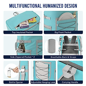 VKKZAAW Cooler Backpack,36Cans Backpack Cooler Insulated Leak Proof Waterproof Soft Sided Cooler Bag,Beach Camping Cooler,Light Weight Travel Cooler Lunch Backpack for Hiking Shopping