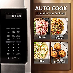 BLACK+DECKER EM044KB19 Over The Range Microwave Oven with One Touch, 1000 Watts, 400 CFM and Sensor Cooking, OTR 1.9 Cu.ft, Stainless Steel