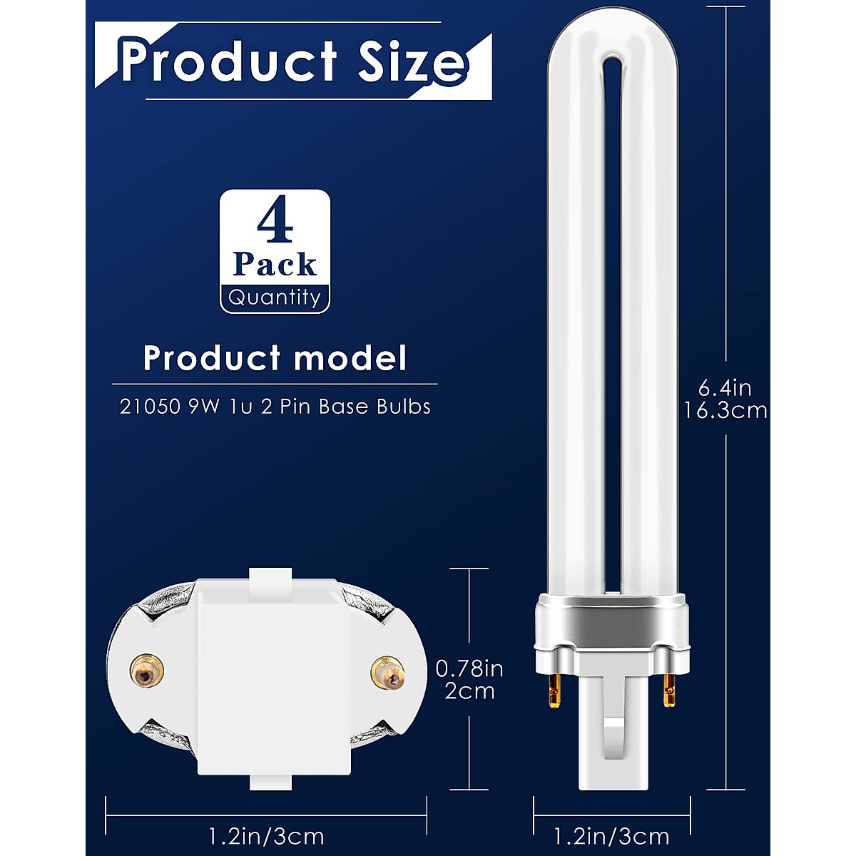 PACETAP 9W Bulbs 21050 Replacement for DynaTrap Models DT3009, DT3019 and DT3039, U Shape Replacement Bulbs Light for DynaTrap (4 Pack)
