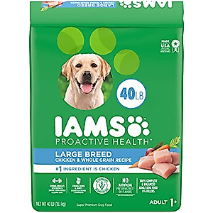 IAMS Adult High Protein Large Breed Dry Dog Food with Real Chicken, 40 lb. Bag