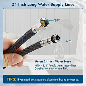 Cinwiny 3 Hole Bathroom Faucet 8 inch Vanity Widespread Sink Faucet 2 Handles Deck Mounted Basin Mixer Tap with Pop up Drain,Oil Rubbed Bronze