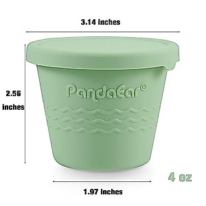 PandaEar 12 Pack Silicone Baby Food Storage Containers, 4 oz Reusable Small Snack Containers Freezer Storage with Airtight Lids Leak Proof for Infants Kids Babies, Microwave & Dishwasher Safe