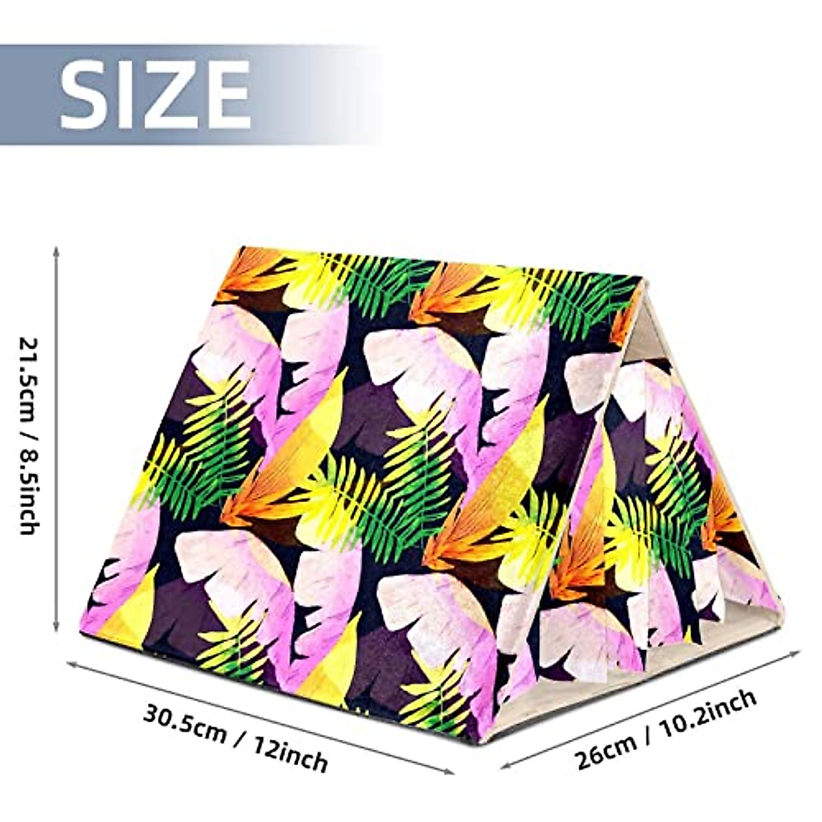 Y-DSIWX Guinea Pig Hideout Cozy Hamster House Cave for Bunny Chinchilla Hedgehog Small Animal Colorful Tropical Leaf