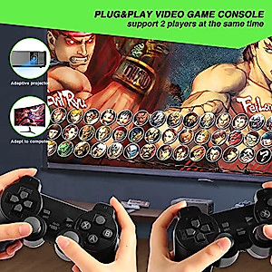 Upgrade Plug and Play Wireless Retro Game Console, Nostalgia Video Game Stick 4K 10000+ Games Built-in, 9 Classic Emulators, 64G, with Dual 2.4GHz Wireless Controllers Black