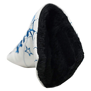 Rife Golf Collectors Edition - Retro L Shape Blade Putter Blue Star Style Headcover. Limited Edition Tour Vintage Leather Style Custom Design Putter Head Cover