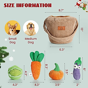 Nocciola Small Dog Toys- 15 Pack Grocery Bag Fruits and Veggies Dog Squeaky Toys, Small Puppy Toys to Keep Them Busy, Durable Plush Toys for Medium Dogs Aggressive Chewers, Dog Accessories Girl