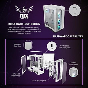 NSX GAMING Phoenix Gamer Desktop PC (AMD Ryzen 5 5600G 3.9 Ghz, 16GB 2 * 8Gb RAM Ddr4 3600, SSD 480 Nvme M.2, Windows 11 Home, WiFi Ready, Mouse and Keyboard Included)