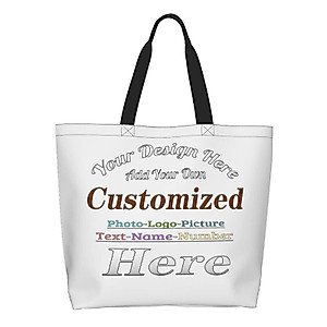 Personalized Beach Bags Custom Totes Bag For Women Custom Bags With Your Logo Text Name Image Photo Customizable Tote Bags For Shopping Travel Beach Work
