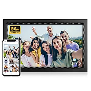 Togcey 15.6 Inch Digital Picture Frame WiFi Smart Digital Photo Frame 32GB, Electronic Picture Frame IPS HD Touchscreen Programmable, Auto-Rotate, Share Photos Instantly