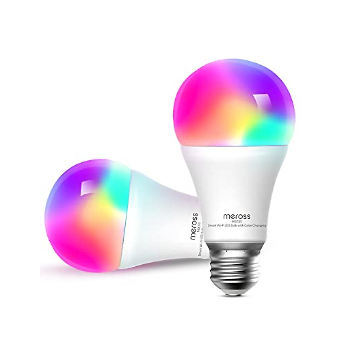 meross Smart Light Bulb, Smart WiFi LED Bulbs Works with Alexa, Google Home, Dimmable E26 Multicolor 2700K-6500K RGBWW, 810 Lumens 60W Equivalent, No Hub Required, 2 Pack
