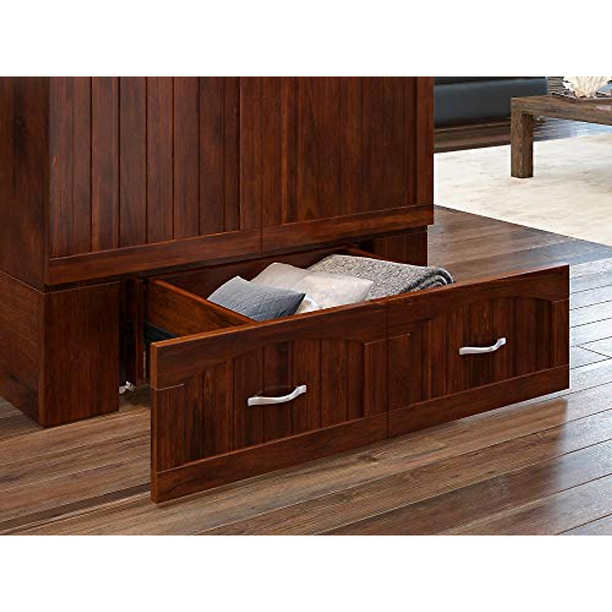 AFI Southampton Murphy Bed Chest with Charging Station, Twin XL, Walnut