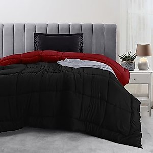 Utopia Bedding Twin/Twin XL Comforter Set Kids with 1 Pillow Sham - Bedding Comforter Sets - Down Alternative Reversible Black/Red Comforter - Soft and Comfortable - Machine Washable