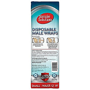 Simple Solution Disposable Dog Diapers for Male Dogs | Male Wraps with Super Absorbent Leak-Proof Fit | Excitable Urination, Incontinence, or Male Marking | Small | 30 Count