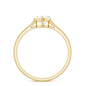 Rosec Jewels Certified Moissanite 7mm Heart Engagement Ring, D-Vs1 Quality, Moissanite Diamond Solitaire Ring - Ready To Gift, 14K Yellow Gold, Size:US 6.50