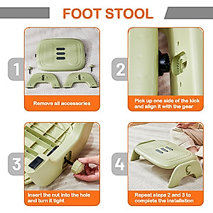 Foot Rest Under Desk for Office Use, Height Adjustable Foot Rest with Massage Surface, Ergonomic Foot Stool for Desk. (Green)