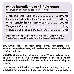 Allergy Relief Chews for Dogs & Immune & Digestive Supplement 120 Soft Treats and Liquid Glucosamine for Dogs Bacon Flavour with Chondroitin, MSM & Hyaluronic Acid 32 oz