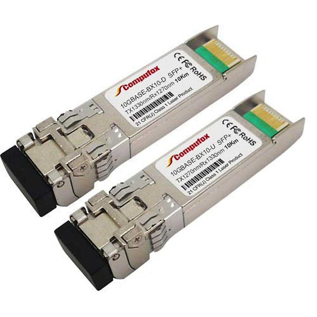 Pair - 10km 10GBASE-BX SFP+ Transceivers (SMF, Tx1270nm/Rx1330nm-Tx1330nm/Rx1270nm, LC, DOM) for Arista, Mikrotik, D-Link, Juniper and Others.