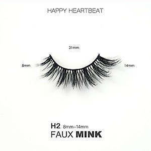 Happy Heartbeat 3D False Eyelashes Spiky Manga Wispy Natural Cat-Eye Fluffy Soft Faux Mink lashes Reusable Short Lashes 10 Pairs(H2)
