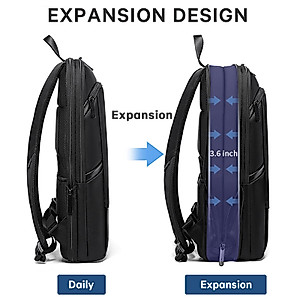 BANGE Slim Laptop Backpacks 17.3inch,Expandable Business Work Backpack for Men and Women (Large)…