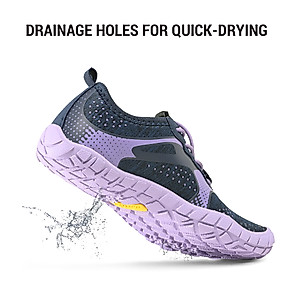 NORTIV 8 Unisex-Child Quick Dry Lightweight Barefoot Outdoor Athletic Water Sports Shoes, Dark/Blue/Purple - 12 Little Kid (Aqua-k1)