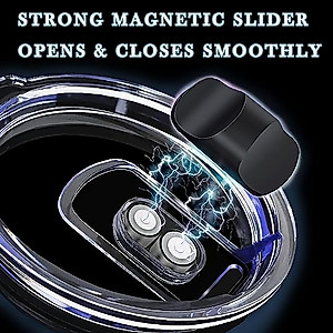 30 oz Tumbler Lid for YETI Rambler Magnetic Slider Lid Splash Resistant Replacement Lid for 30 oz Tumbler, 14 oz Mug and 35 oz Straw Mug, Ozark Trail Old Style RTIC Tumbler, BPA Free (2 Pack)