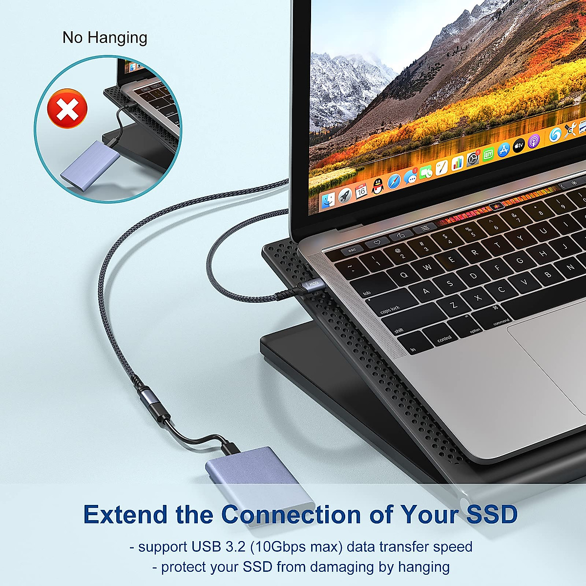 Besgoods USB C Extension Cable, 3ft USB C Male to Female Extender USB 3.2 100W Fast Charging 10Gbps Data Transfer 4K Display Compatible with iPhone 16 15 USB C Hub TB3 iPad MacBook Dell-2Pack,Black