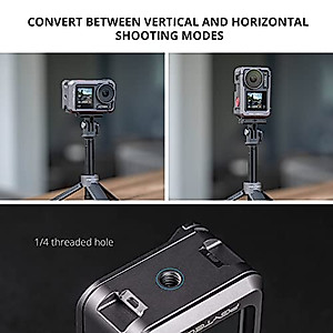 PGYTECH Video Vlogging Camera Frame Cage for DJI Osmo Action 3 Camera ,Include for DJI Magnetic Connection Interface and 1/4 Thread Hole with Cold Shoe Mount, Prevent The Screen from Scratching
