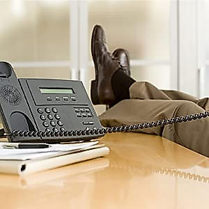 iMBAPrice (Pack of 2 Black Coiled Telephone Phone Handset Cable Cord, Coiled Length 3 to 12 feet Uncoiled (Value Pack)