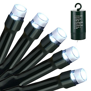 Joomer Battery Christmas Lights, 66ft 200LED Fairy Lights Battery Operated Timer 8 Modes Waterproof for Outdoor Home Garden Party Holiday Christmas Trees Decoration (White)