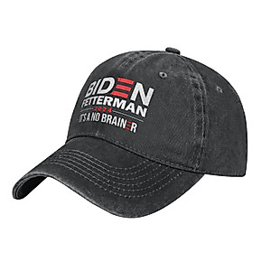 ONVOWO Biden-Fetterman-2024-It's-A-No-Brainer-24 Election Cowboy Hat Trucker Hat Baseball Cap Baseball Hats for Men Women Black
