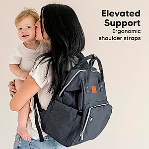 KeaBabies Baby Diaper Bag Backpack - Baby Bag for Boys,Girls, Waterproof Multi Function Baby Backpack, Large Diaper Bags for Baby Girl, Baby Boy, Travel Diaper Bag with Changing Pad (Mystic Gray)