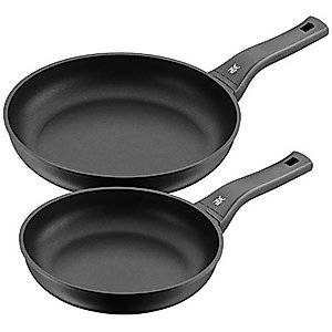 WMF Frying Pan-Set 2-Piece Coated Ø 24, 28 cm PermaDur Excellent Plastic Handle with Flame Protection Aluminium PermaDur Suitable for Induction Hobs Wash By Hand