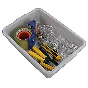 Wekioger Small Commercial Bus Tubs, Grey Bus Box/Wash Basin, 14.85" x 10.8" x 4.1"(4 Packs)