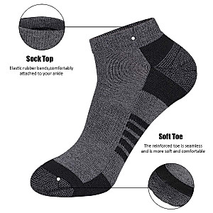 COOVAN 10 Pairs Mens Ankle Socks Men 10 Pack Low Cut Comfort Cushion Casual Socks
