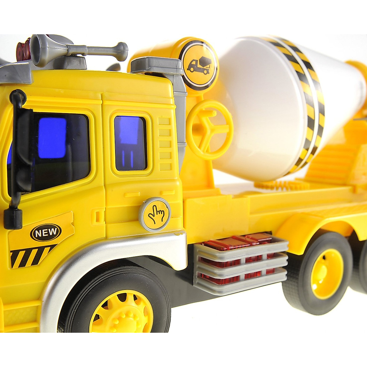 PowerTRC Push & Go Friction Powered Cement Truck Toy with Light and Sound | Realistic Play Mixer Construction Tanker Truck Toy Gift for Boys and Girls
