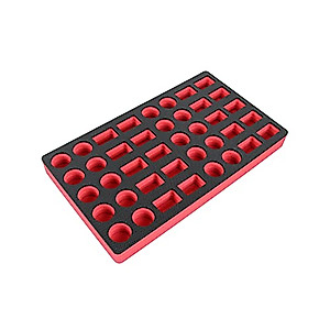 Polar Whale Lotion and Body Spray Stand Organizer Large Tray Red and Black Durable Foam Washable Waterproof Insert for Home Bathroom Bedroom Office 23.25 x 13.5 x 2 Inches 40 Slots