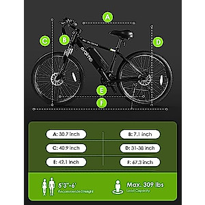 Oraimo Electric Bike for Adults,350W BAFANG Motor(Peak 500W), 4A 3H Fast Charge, UL Certified 468Wh Li-ion Battery, 26" Mountain Ebike Shimano 21 Speed, Air Saddle Adult Electric Bicycle