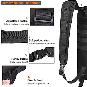KRATARC Archery Lightweight Back Arrow Quiver Dual Use Foldable Compact Hip Arrows Bag with Molle System Hanged for Target Shooting (Black- diameter 3.5'')