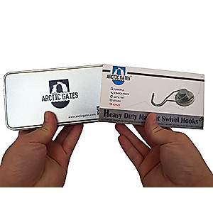 Arctic Strong Magnetic Swivel Hooks with Storage Box, Chrome Steel (Pack of 4)