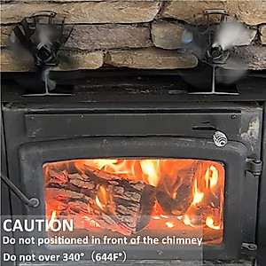 CWLAKON Wood Stove Fan Slot Lock Design with Mounting Bracket for Heaters, Heat Powered Stove Fan for Camping, Picnics, Silent Eco Non Electric Fireplace Fan for Gas, Pellet, Wood Burning Stove