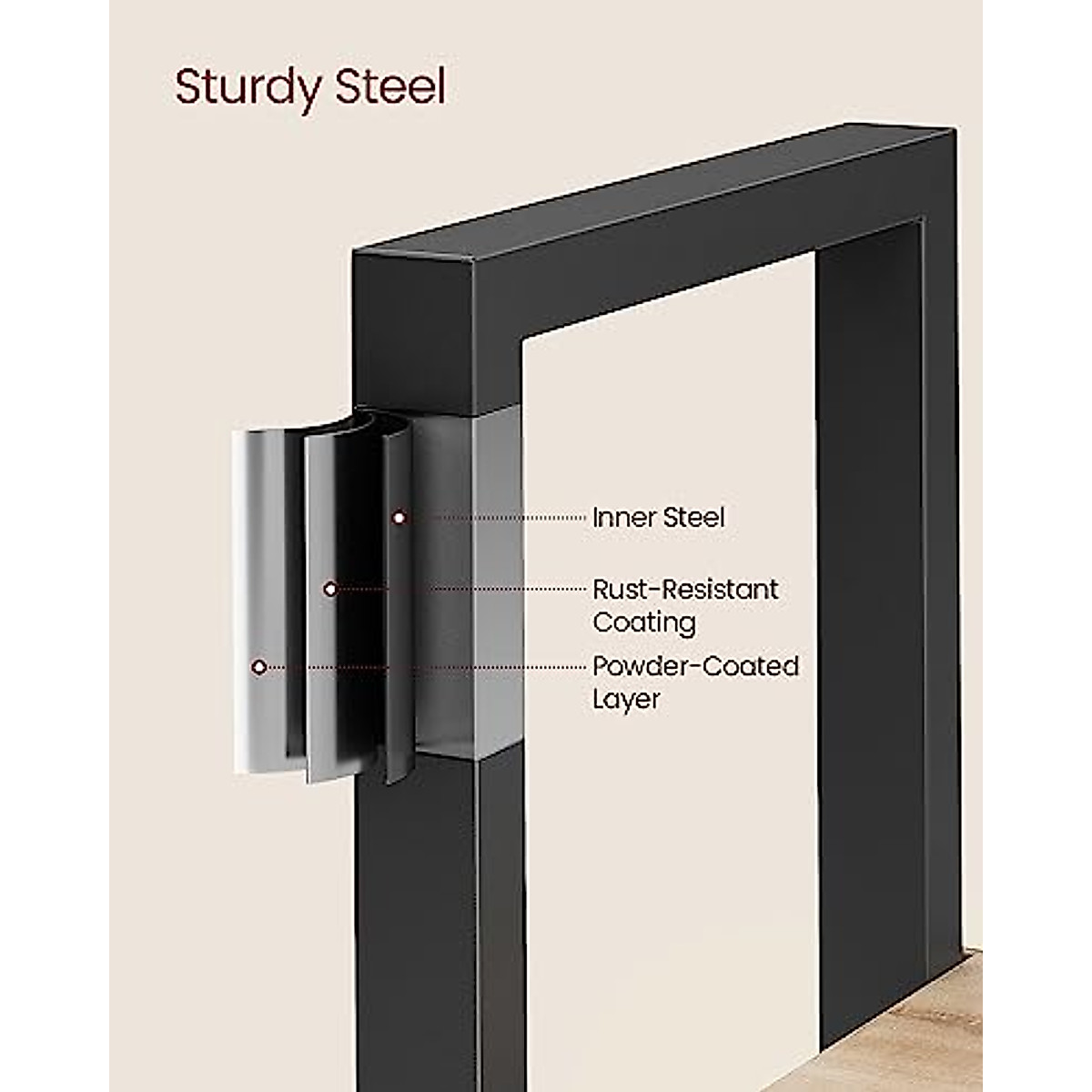 VASAGLE 5-Tier Bookshelf, Book Shelf, Industrial Bookcase, with Steel Frame, for Living Room, Home Office, Bedroom, 9.4" D x 24.4" W x 65" H, Rustic Walnut + Black