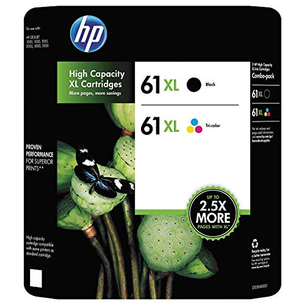 HP 61XL Black and Color Ink Cartridge Combo Pack