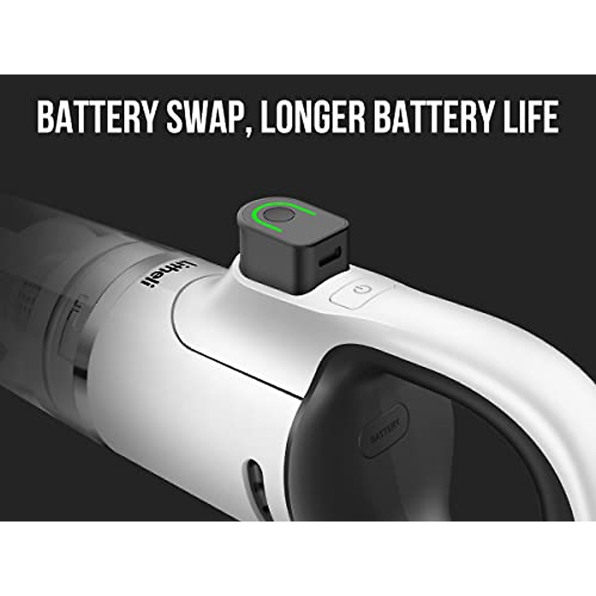 LiTHELi Cordless Vacuum Cleaner, 10000Pa/6000Pa Stick Vacuum with Mop Pad, Brushless Motor for Hard Floor, with 2 * 4Ah Swappable Battery