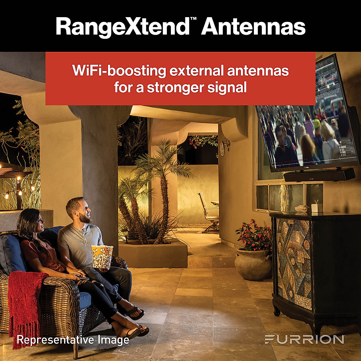 Furrion Aurora 55-Inch Sun 4K UHD LED Smart Outdoor TV - Weatherproof Outdoor Television with HDR10, Anti-Glare, 1,500-Nit LED Screen, Impact-Resistant Screen, External Antenna for Sunny Outdoor Areas