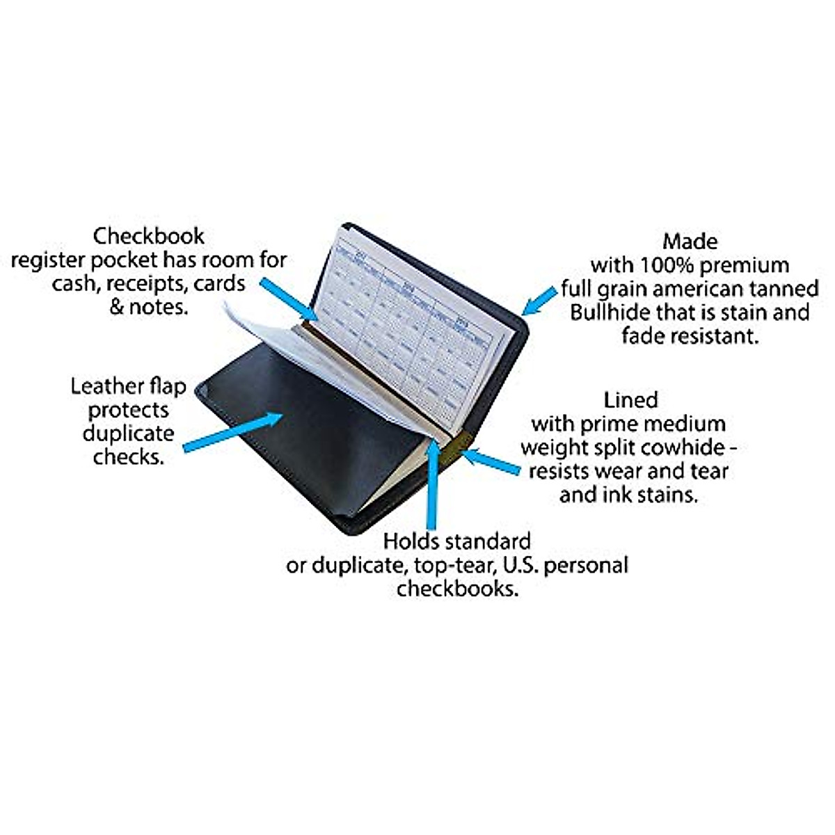 Oberon Design Celtic Oak Embossed Genuine Leather Checkbook Cover, 3.5x6.5 Inches, Fern Color, Made in the USA