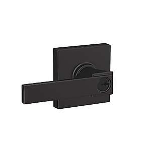 SCHLAGE F51A NBK 622 COL Northbrook Lever with Collins Trim Keyed Entry Lock, Matte Black