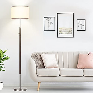 【Upgraded】 Dimmable Floor Lamp, 1000 Lumens LED Bulb Included, Floor Lamps for Living Room Simple Standing Lamp with White Lamp Shade, Modern Tall Lamps for Living Room Bedroom Office Dining Room