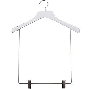 NAHANCO 24117 Concave Wooden Display Hanger, 17", Low Gloss White (Pack of 12)