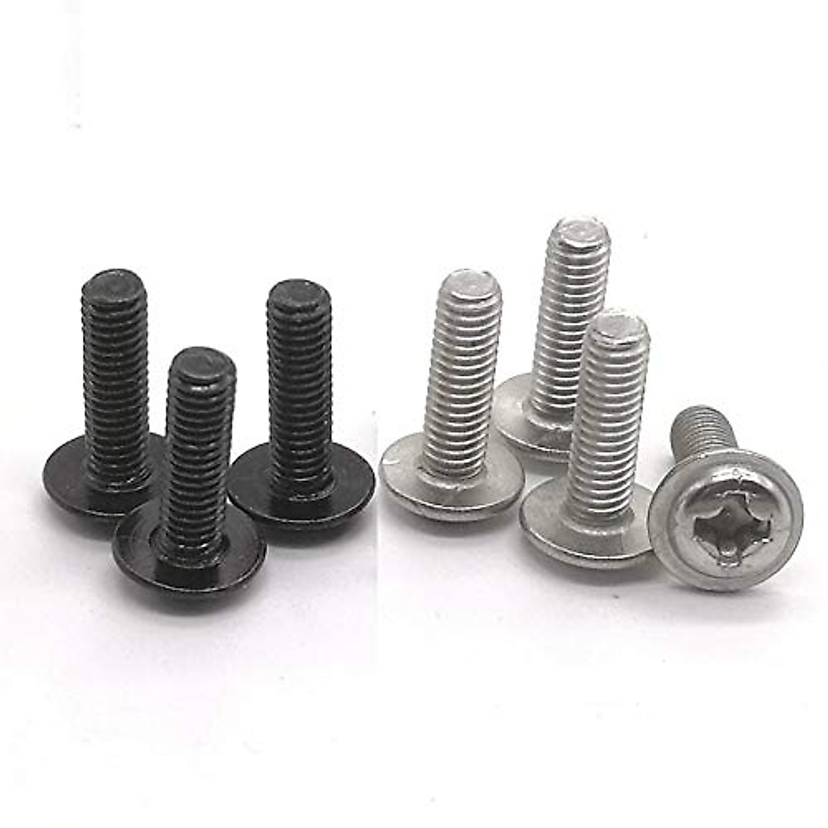 50Pcs M2 M2.5 M3 M4 PWM DIN967 304 Or Black Pan Padded Screws Referral for Computer Case Chassis Fixed Motherboard Screws with Pad - (Size: M3 50PCS/ 6mm/ 304 Stainless Steel) SCRW-096092